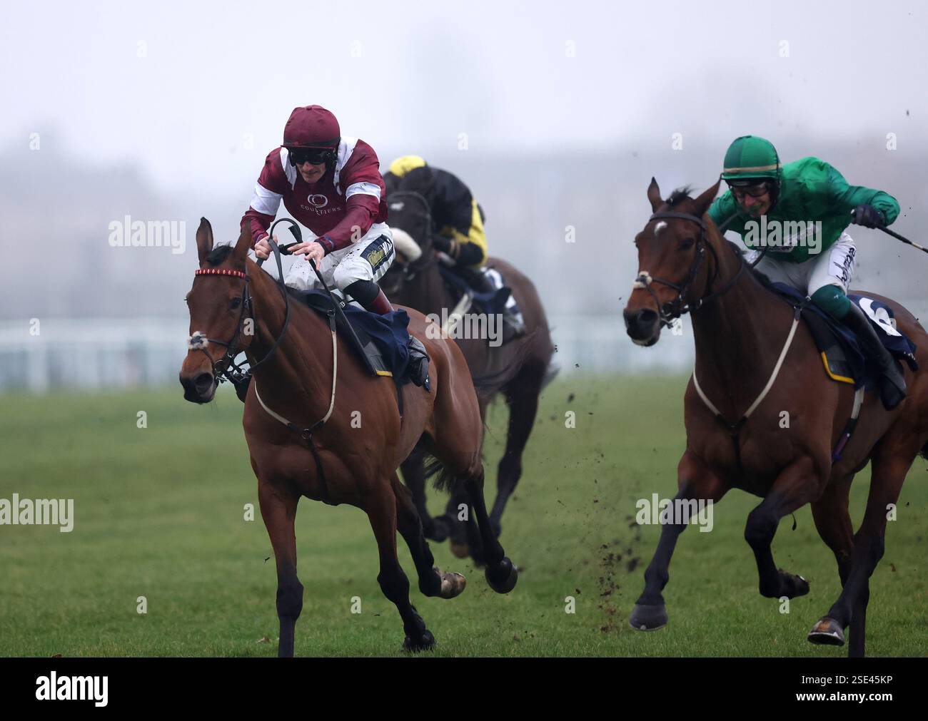 Master Chewy ridden by Sam Twiston-Davies (left) on their way to ...