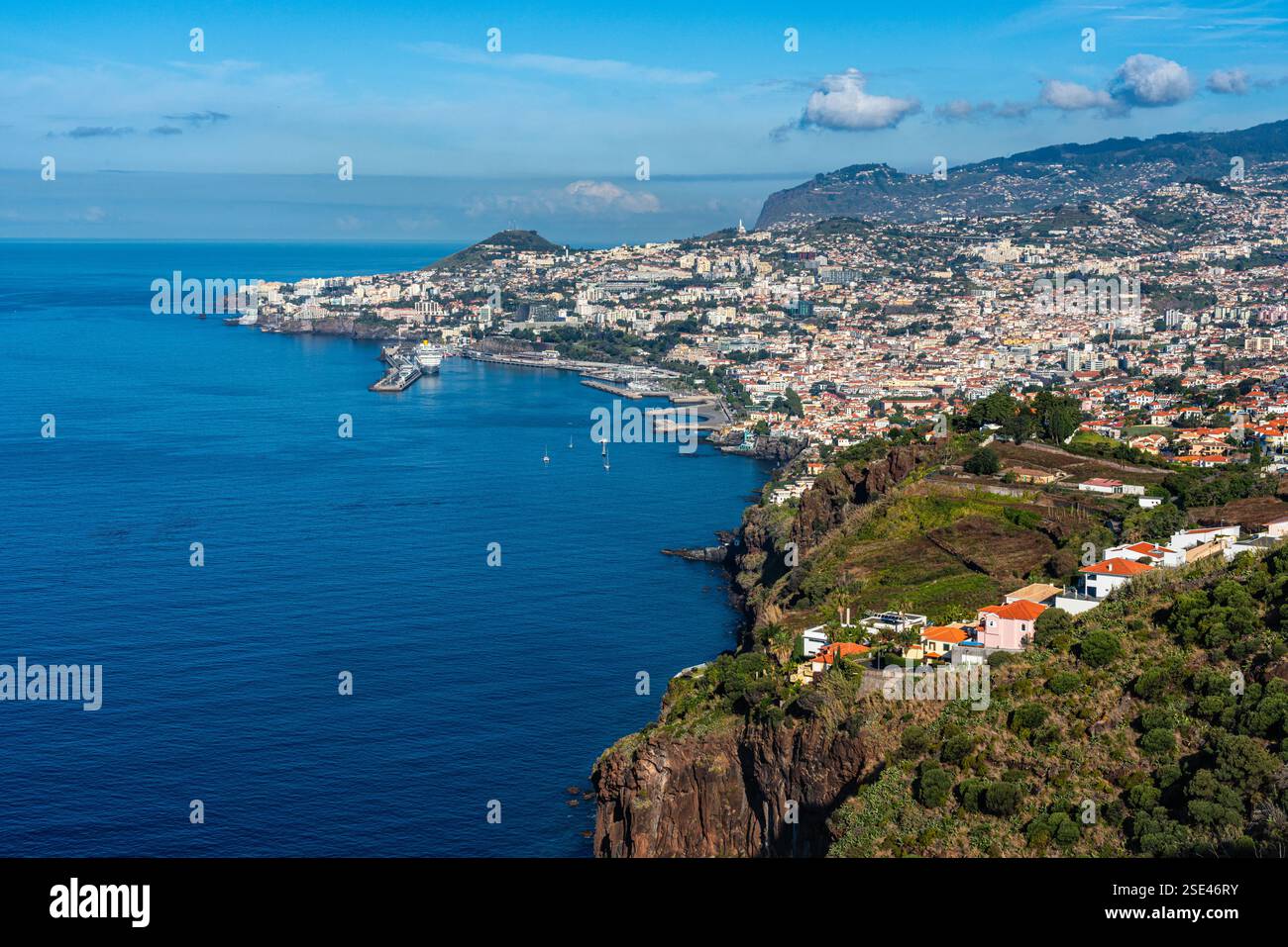 Scenic panoramic view from Miradouro do Pinaculo on a summer morning ...