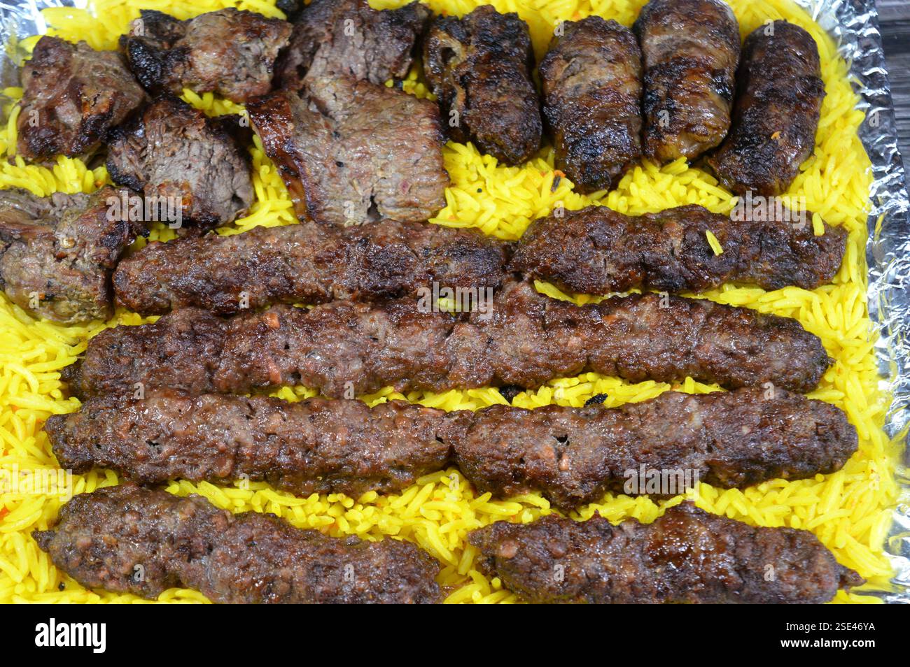 Arabic cuisine traditional food beef Kofta, kebab and tarb kofta shish ...