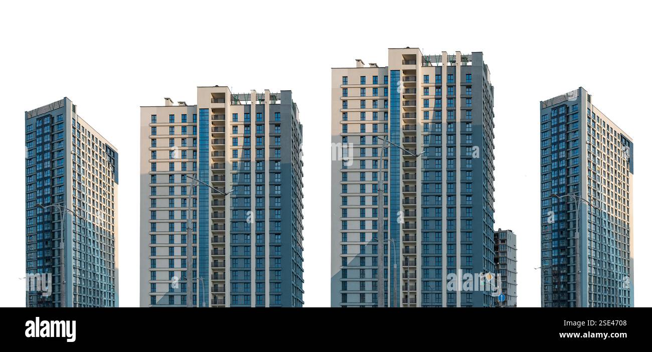 Modern residential apartment buildings with windows and contemporary ...