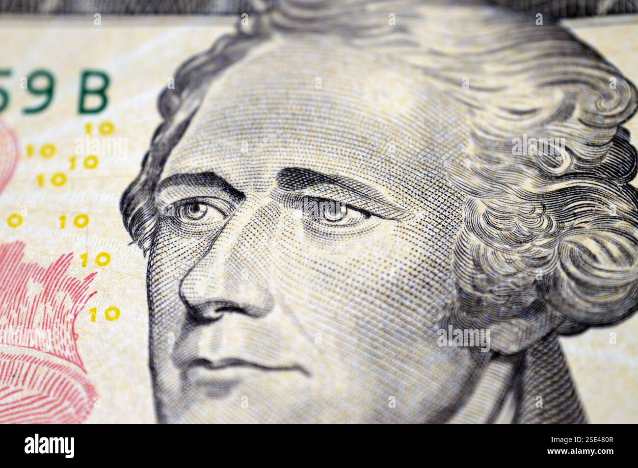 The portrait of Alexander Hamilton, who served as the first U.S ...