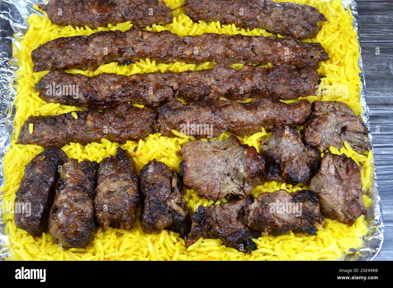 Arabic cuisine traditional food beef Kofta, kebab and tarb kofta shish ...