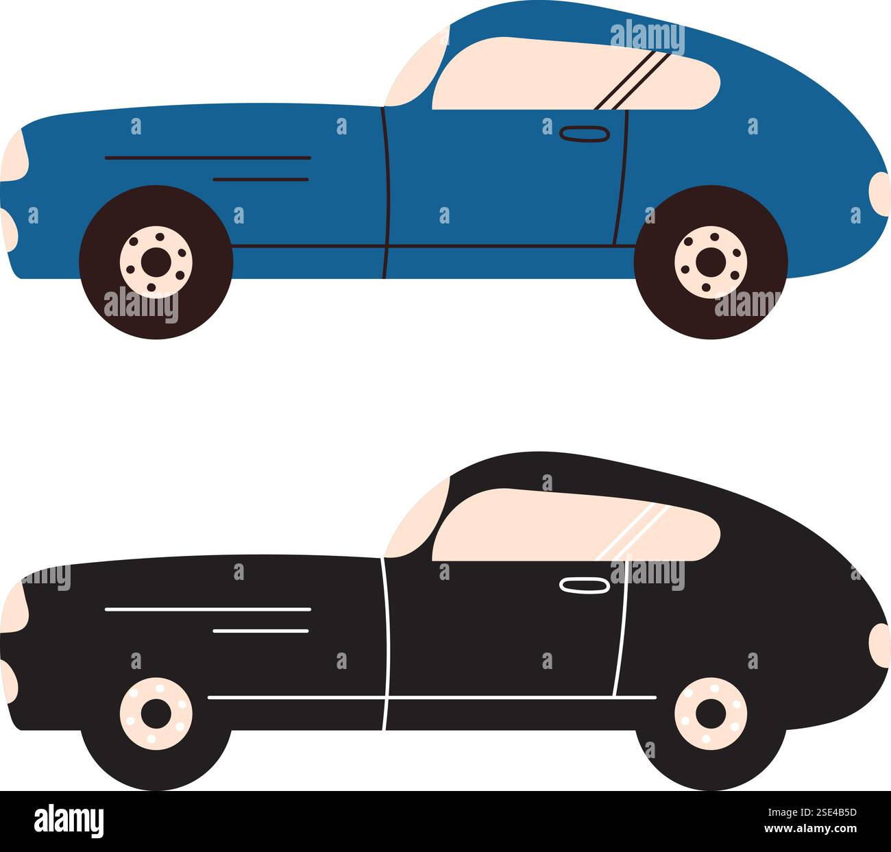 Silhouette classic sports car Cut Out Stock Images & Pictures - Alamy