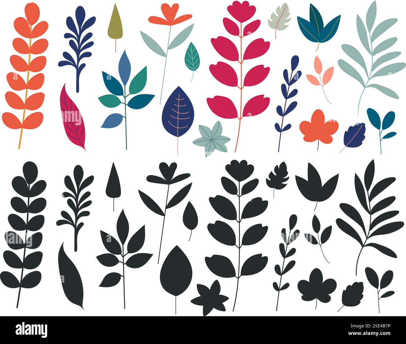 plant set on white background, vector Stock Vector Image & Art - Alamy
