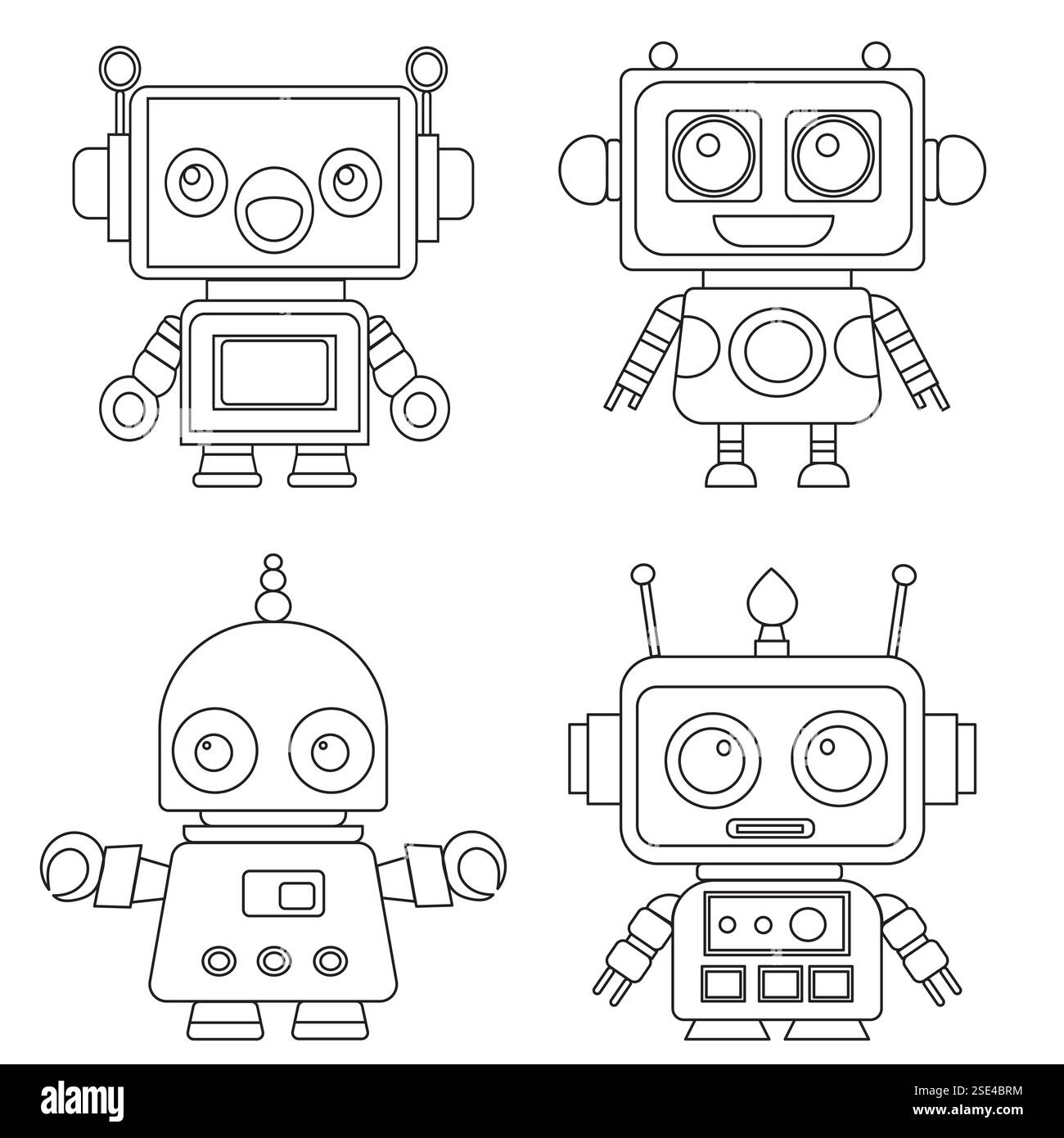 robots coloring book for children isolated,isolated vector Stock Vector ...