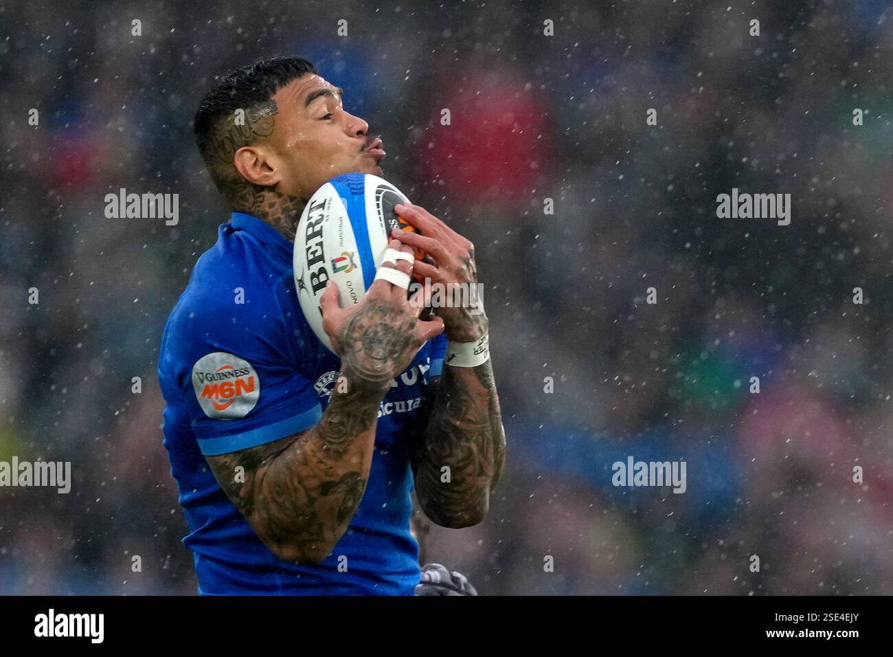 Rome, Italia. 08th Feb, 2025. Monty Ioane of Italy during the Six ...
