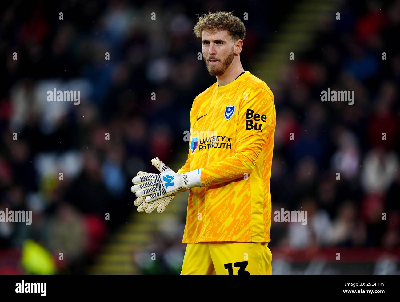 Portsmouth goalkeeper Nicolas Schmid during the Sky Bet Championship ...