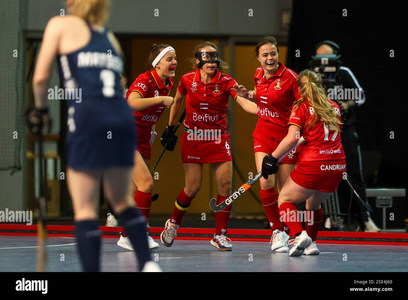 Porec, Croatia. 08th Feb, 2025. World Indoor Hockey Championship match ...