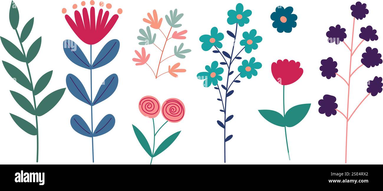 plants on white background, vector Stock Vector Image & Art - Alamy