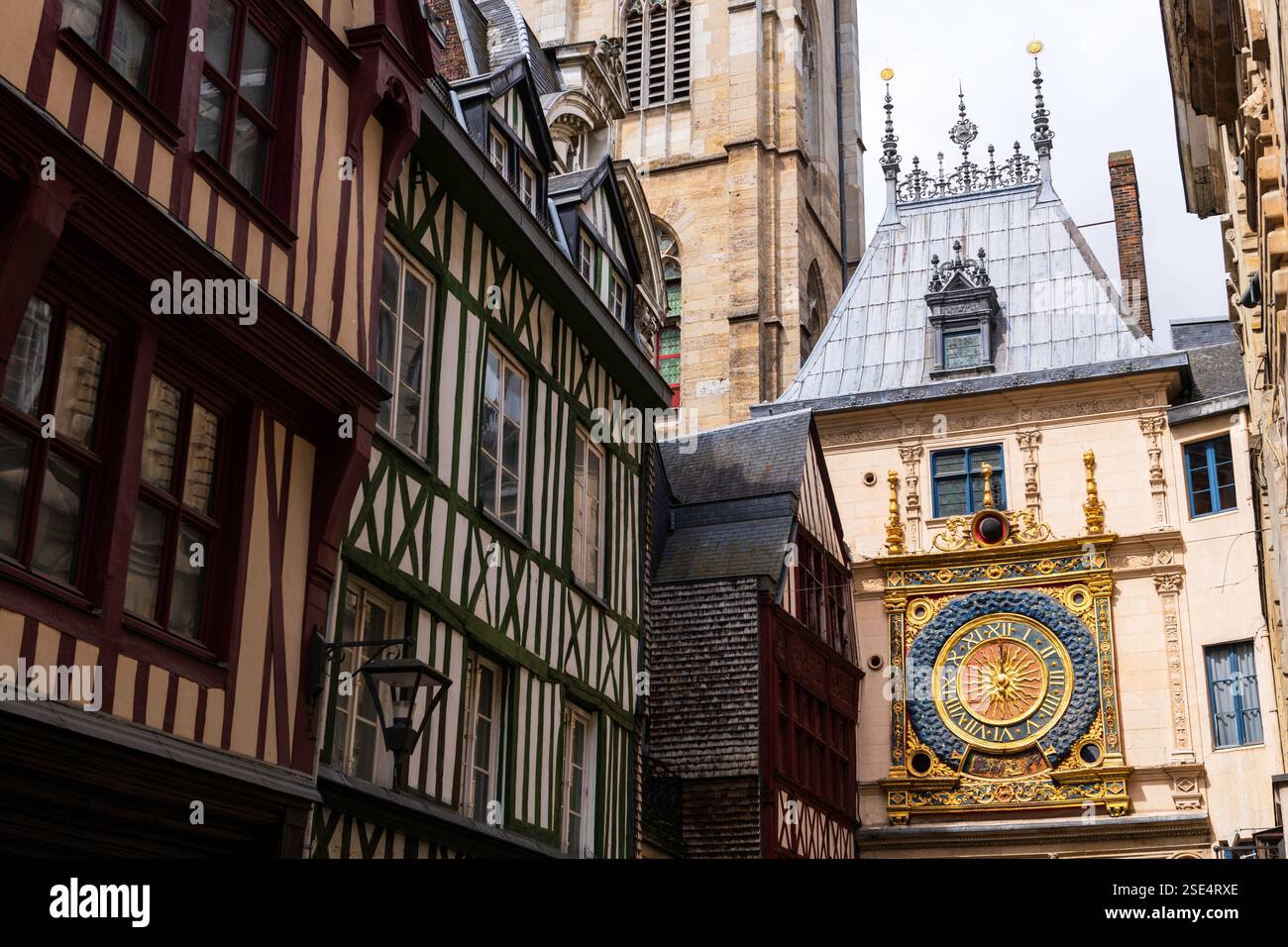 The large Astronomical clock , Rouen, Normandy, France Stock Photo - Alamy