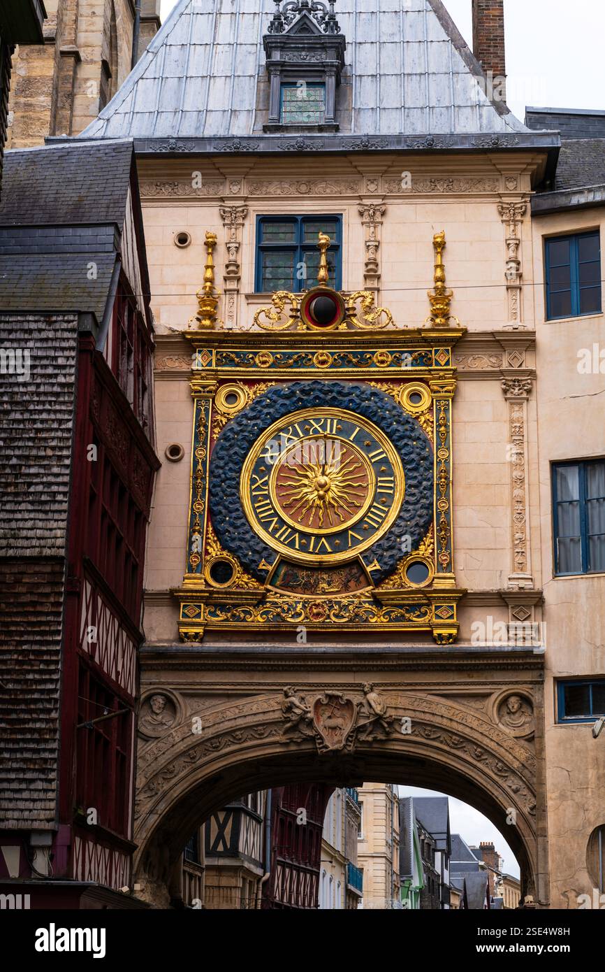 The large Astronomical clock , Rouen, Normandy, France Stock Photo - Alamy