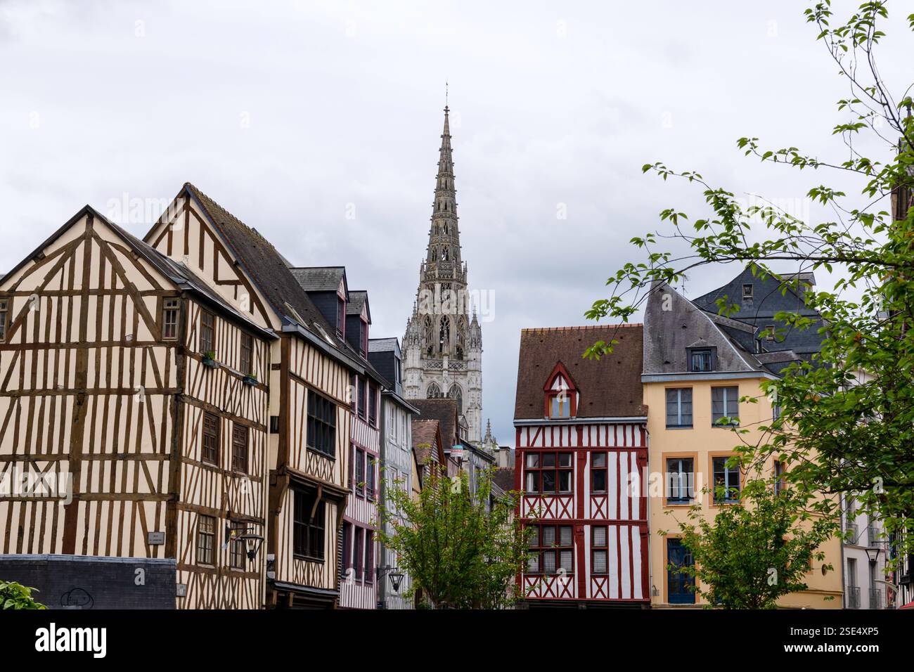 Old colourful buildings, Rouen old town, Normandy, France Stock Photo ...