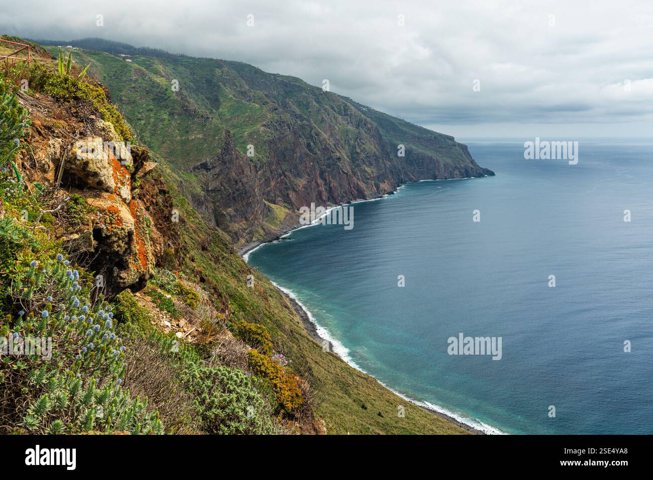 Scenic panoramic view at Ponta do Pargo, famous destination on Madeira ...