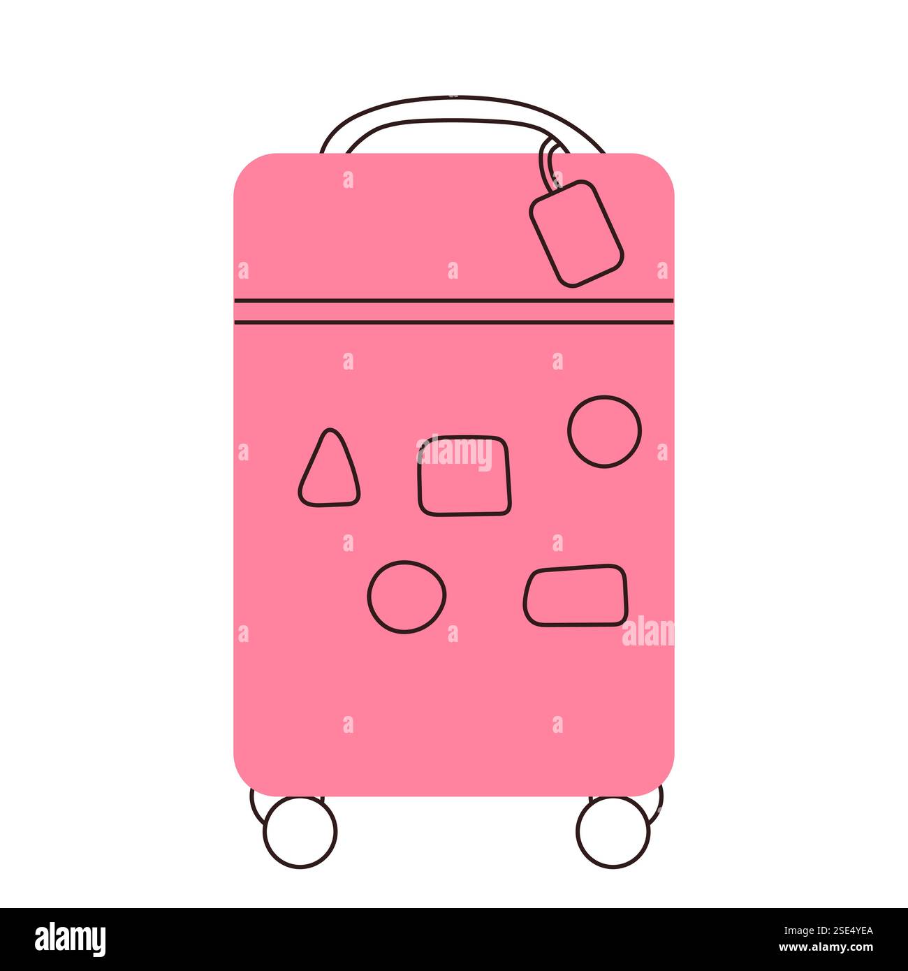 suitcase on white background in doodle style isolated Stock Vector ...