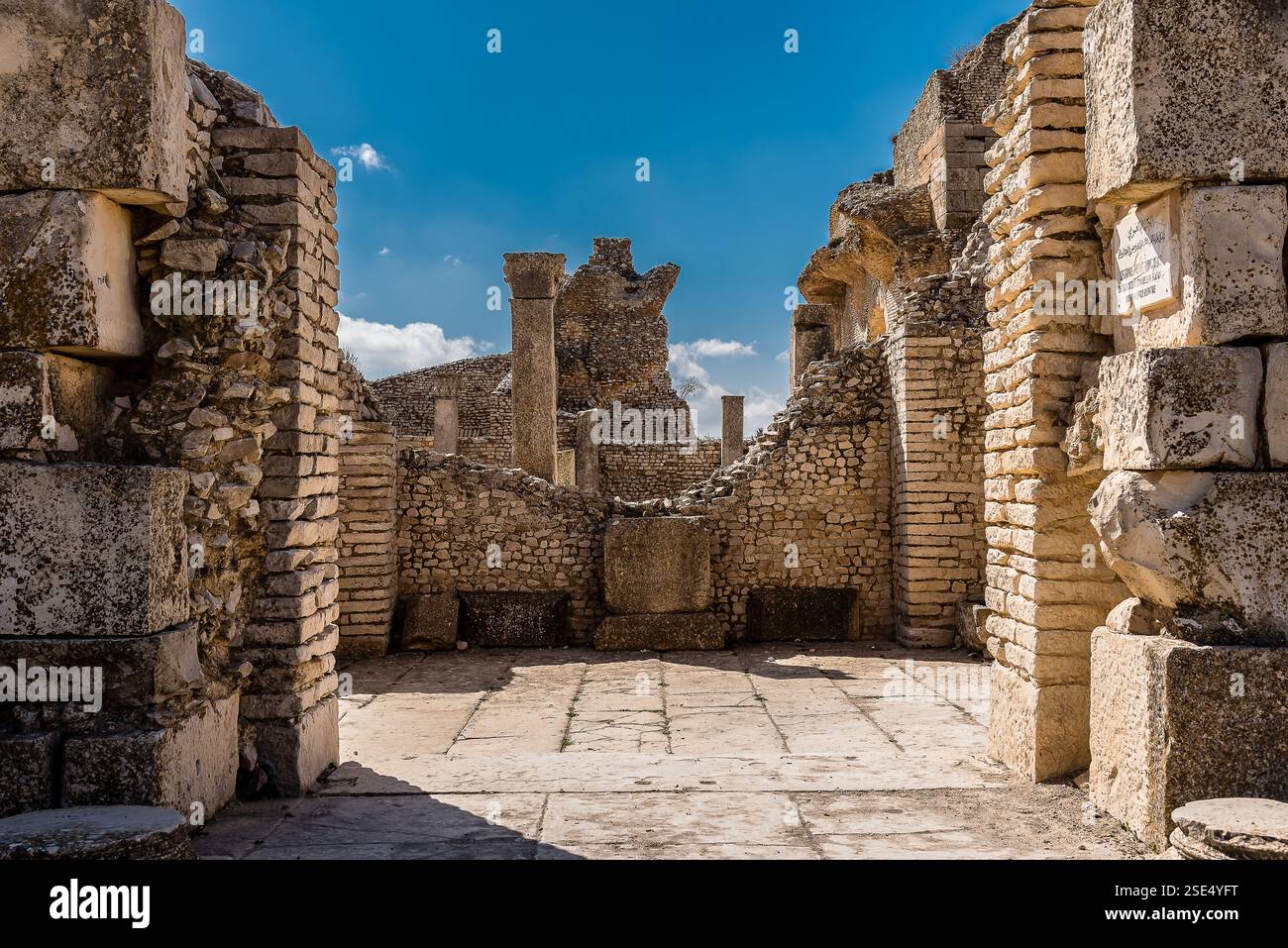 The archaeological site of Maktar in west-central of Tunisia Stock ...