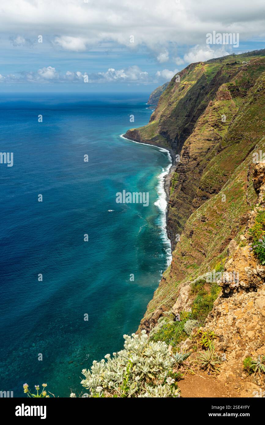 Scenic panoramic view at Ponta do Pargo, famous destination on Madeira ...
