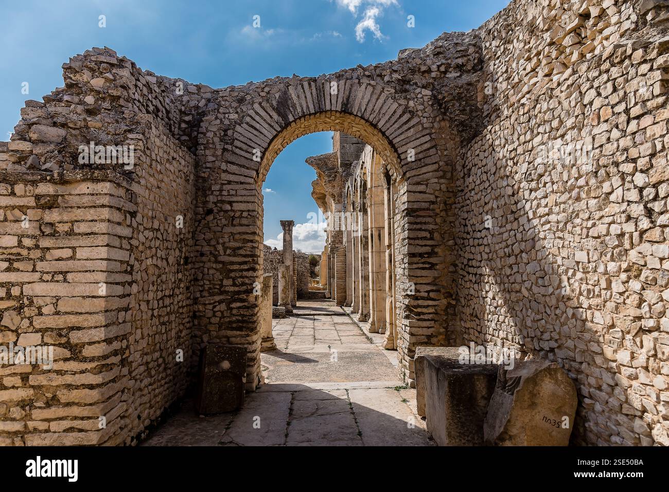 The archaeological site of Maktar in west-central of Tunisia Stock ...