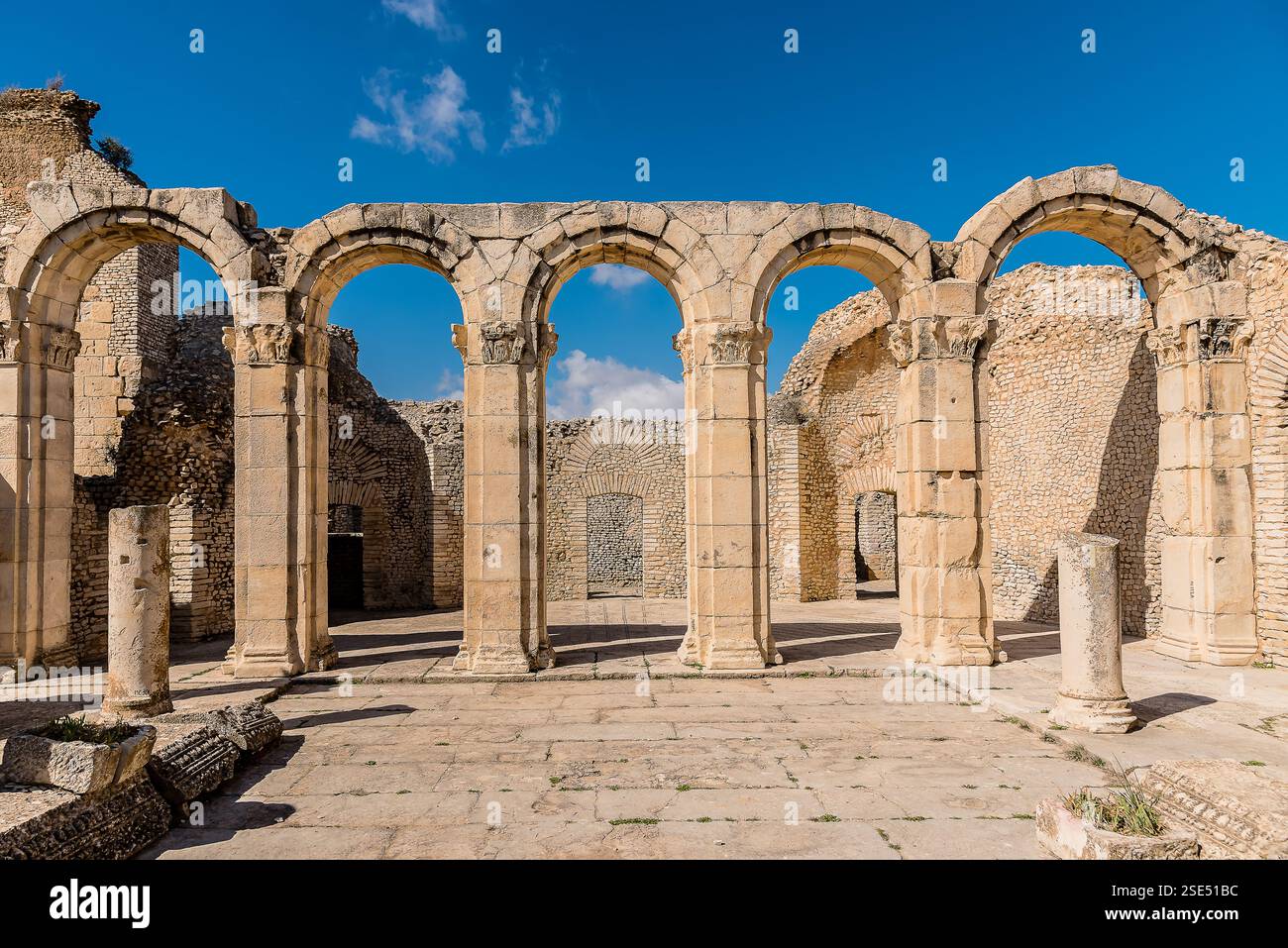 The archaeological site of Maktar in west-central of Tunisia Stock ...