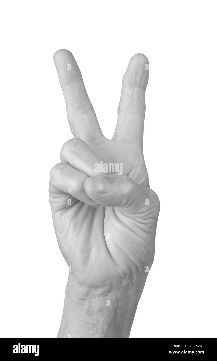 Peace symbol. pose Black and White Stock Photos & Images - Alamy