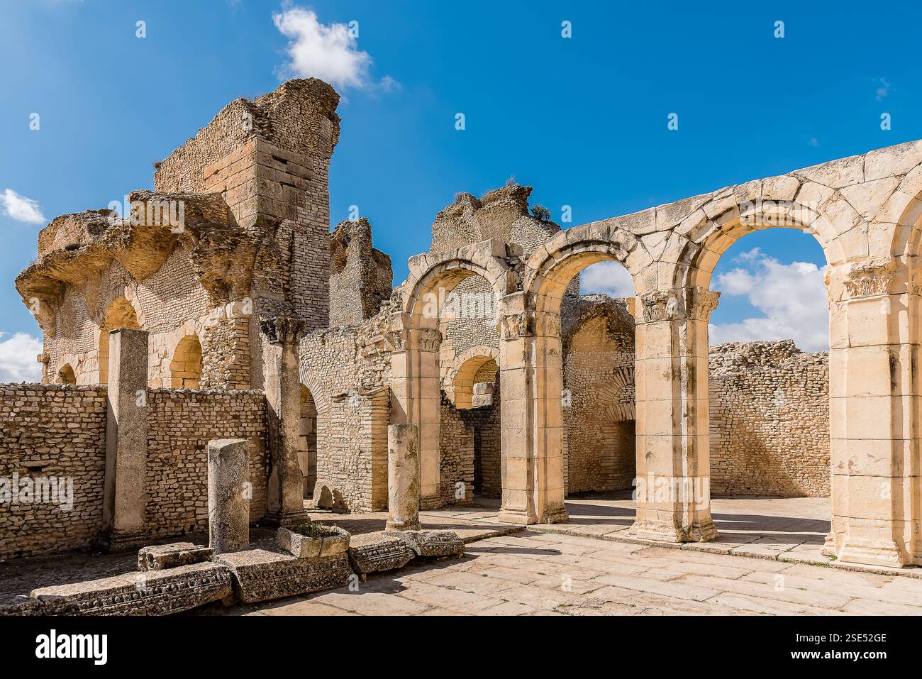 The archaeological site of Maktar in west-central of Tunisia Stock ...