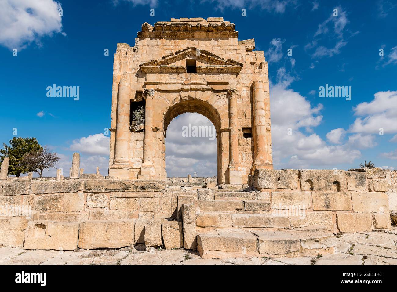 The archaeological site of Maktar in west-central of Tunisia Stock ...