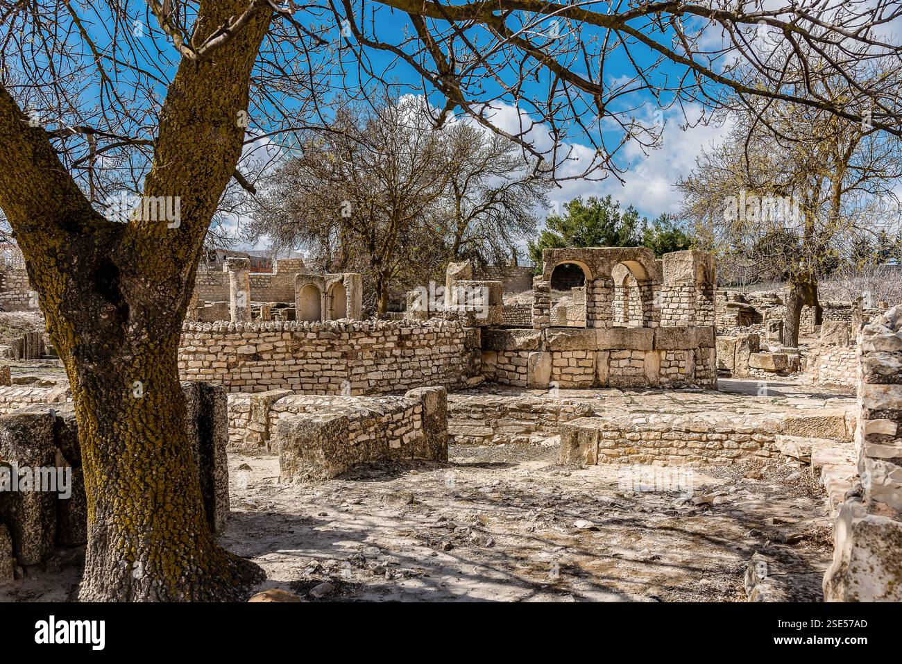 The archaeological site of Maktar in west-central of Tunisia Stock ...