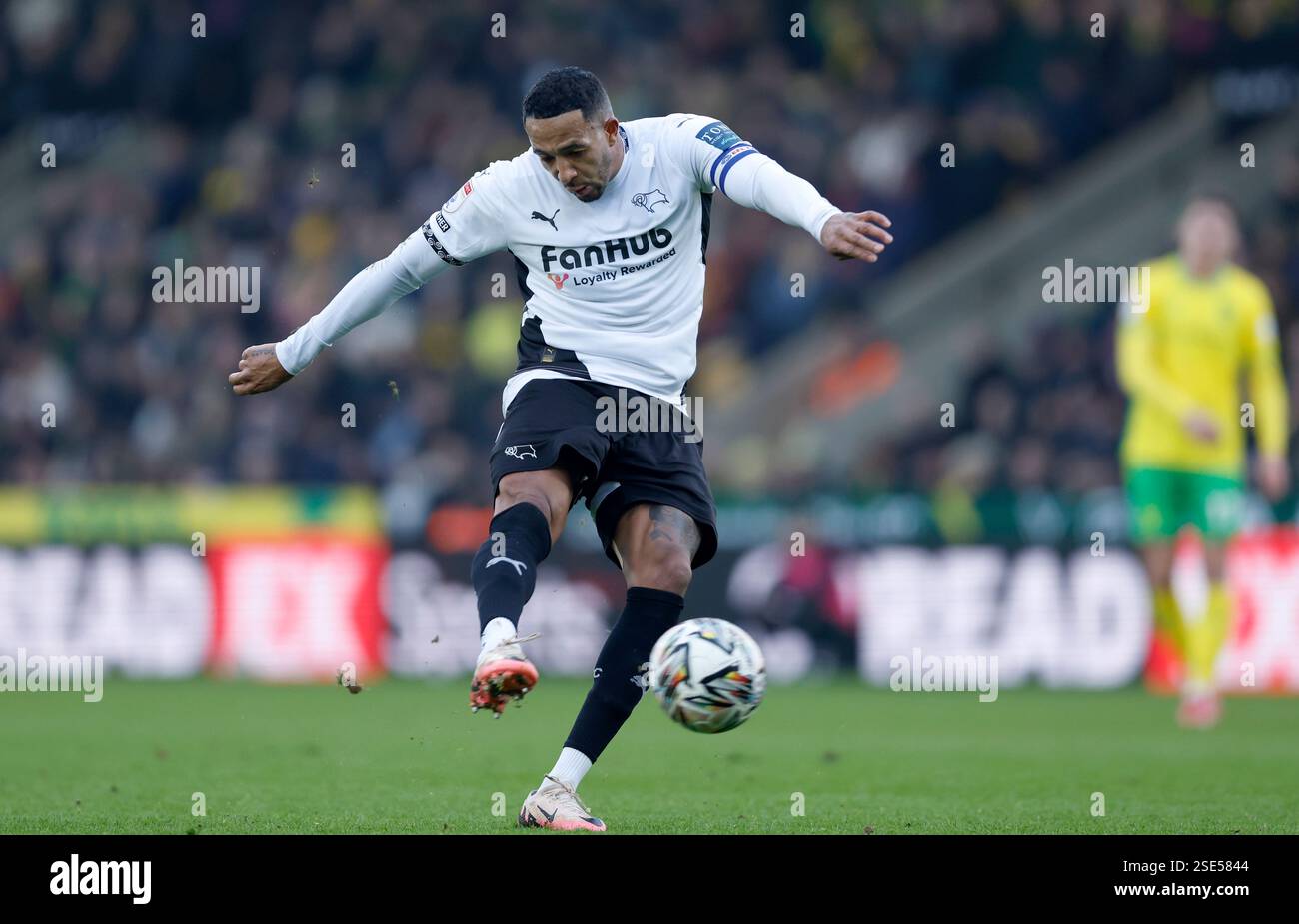 Derby County's Nathaniel Mendez-Laing has a shot at goal during the Sky ...