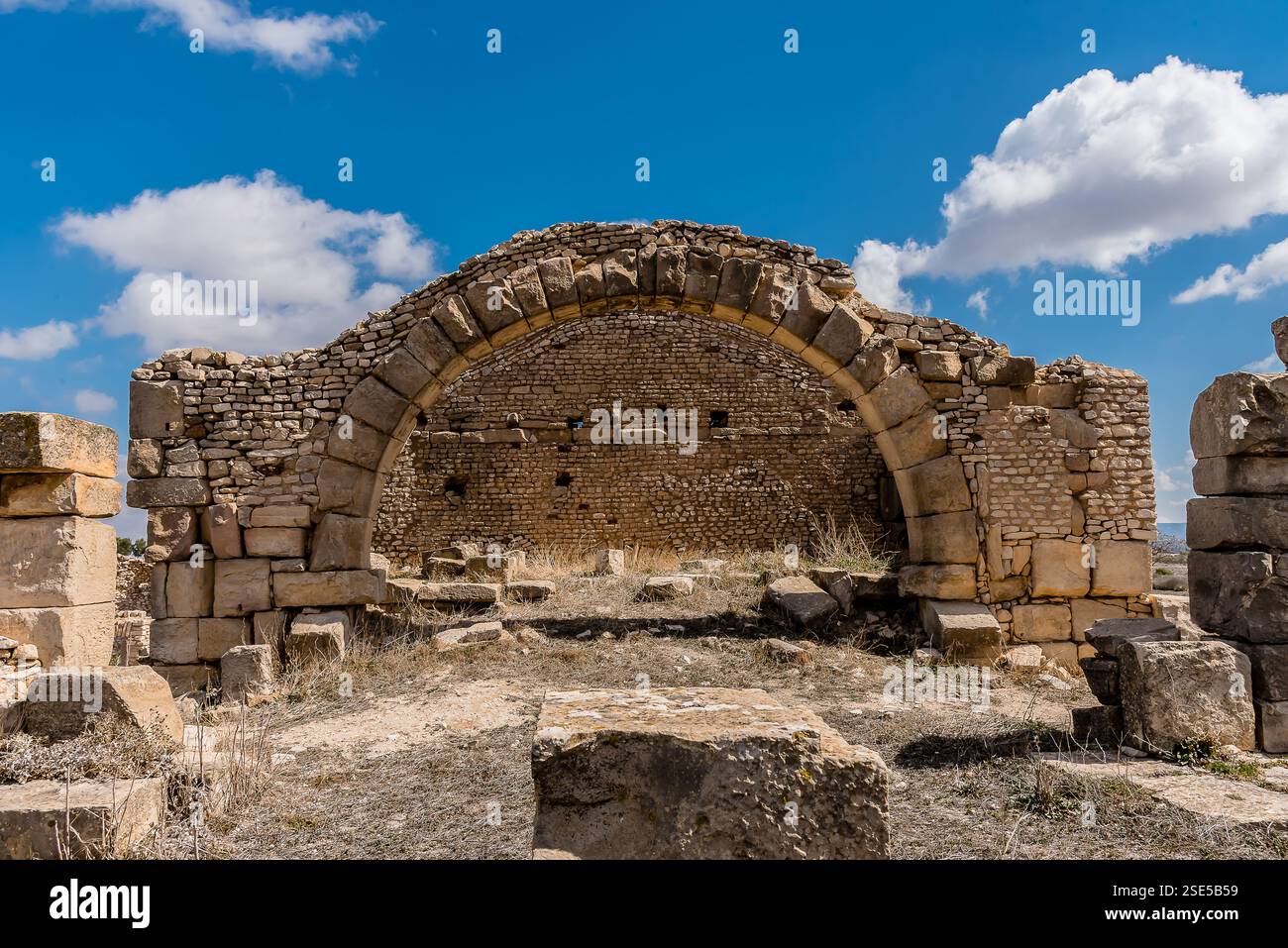 The archaeological site of Maktar in west-central of Tunisia Stock ...