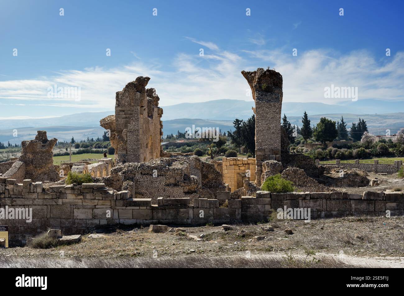 The archaeological site of Maktar in west-central of Tunisia Stock ...