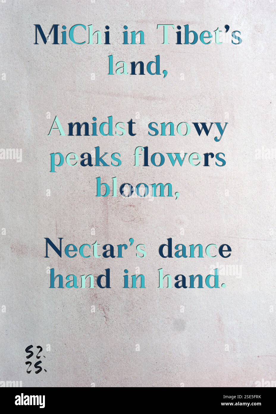 MiChi in Tibet's land, Amidst snowy peaks flowers bloom, Nectar's dance ...