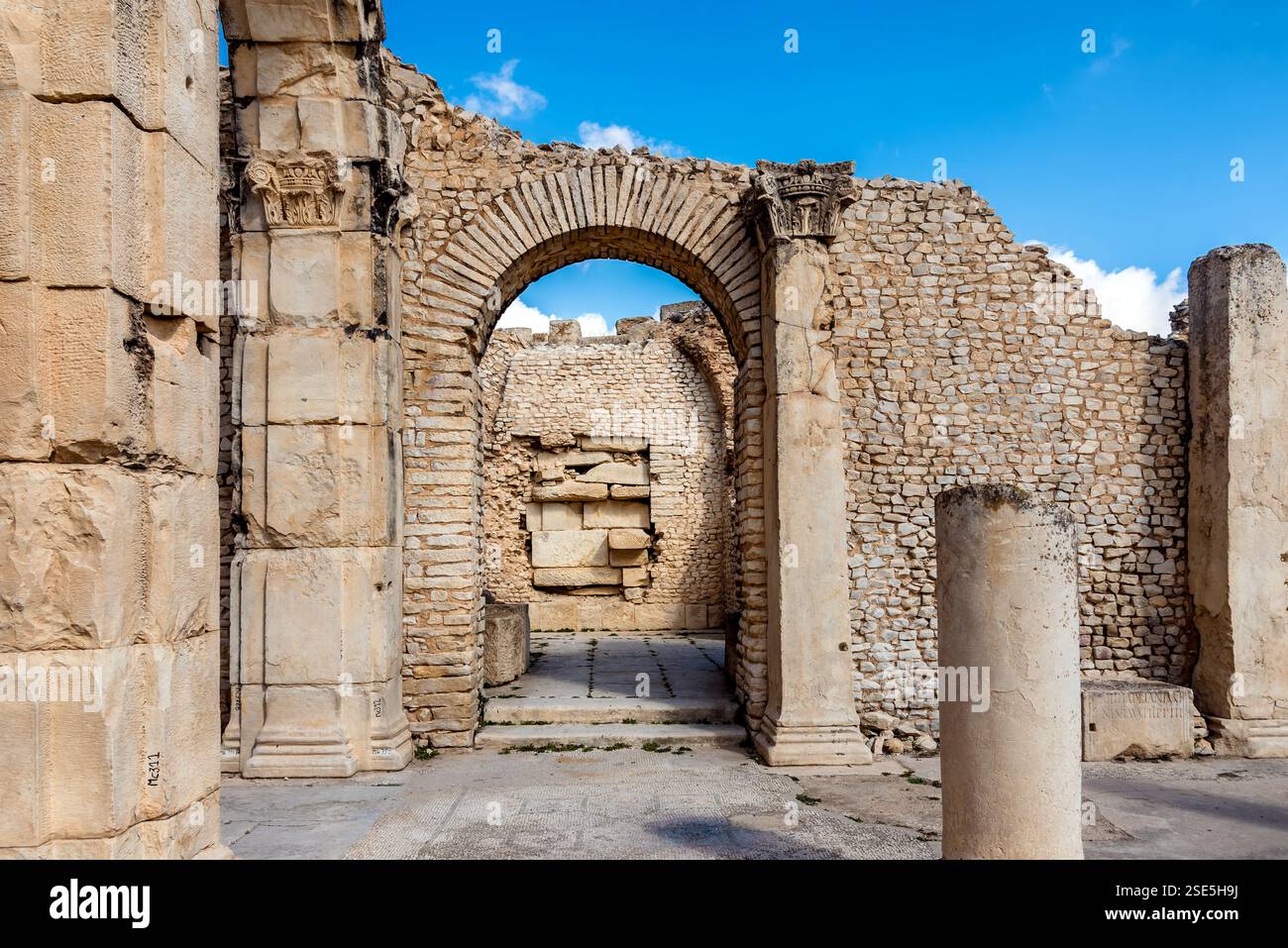 The archaeological site of Maktar in west-central of Tunisia Stock ...