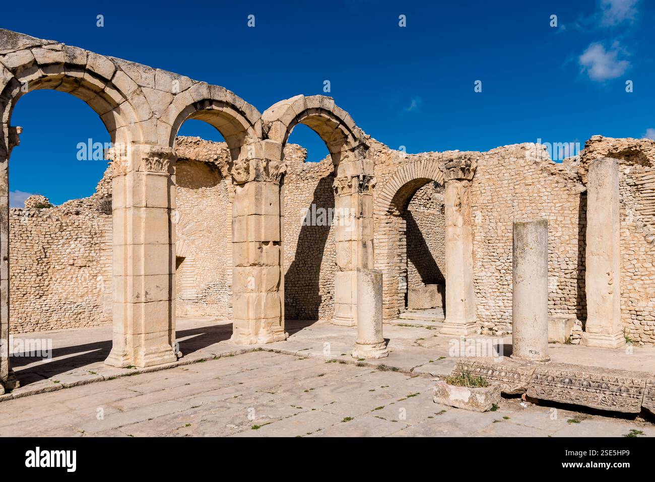 The archaeological site of Maktar in west-central of Tunisia Stock ...