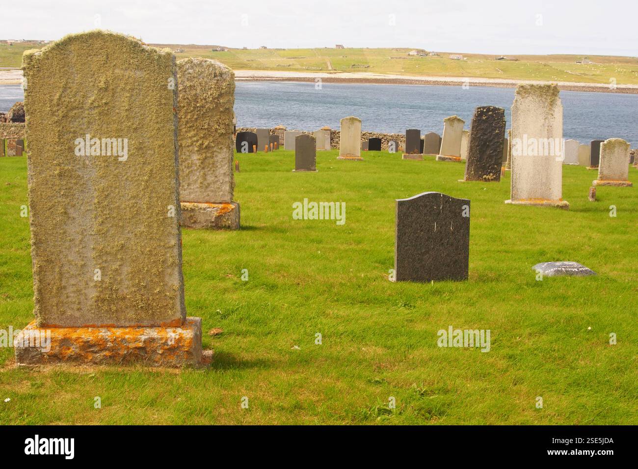 A headstone in a cemetery on the Isle of Lewis, Outer Hebrides ...