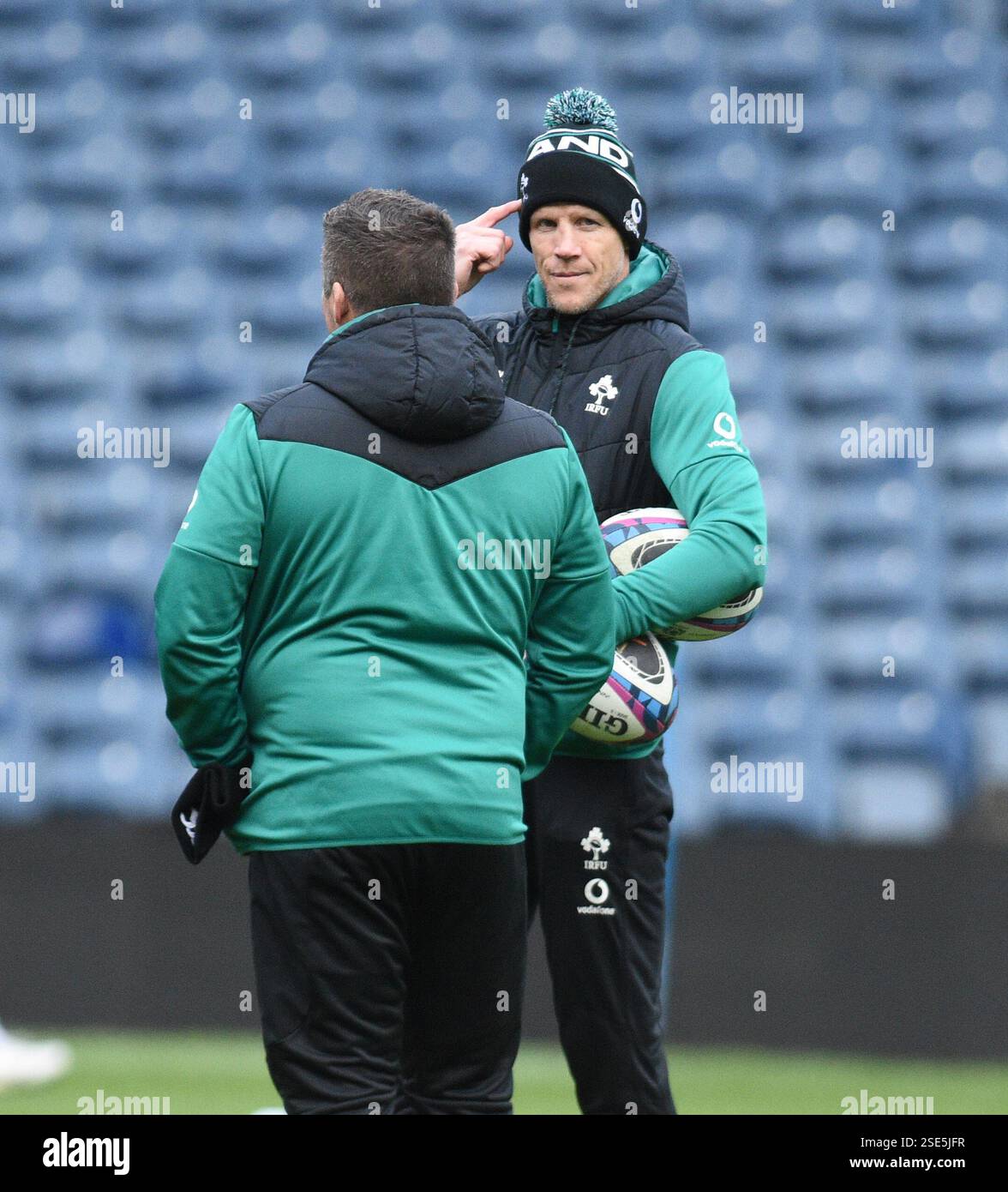 Scottish Gas Murrayfield .Edinburgh.Scotland, UK. 8th Feb, 2025. Ireland Rugby Training Session ...