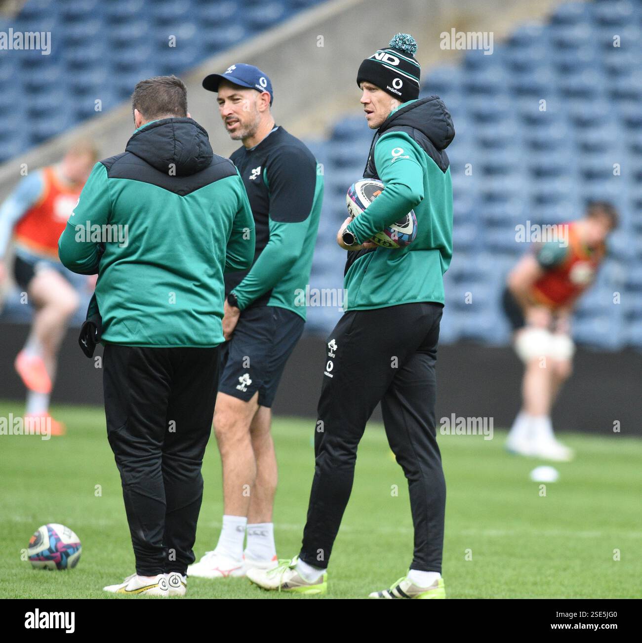 Scottish Gas Murrayfield .Edinburgh.Scotland, UK. 8th Feb, 2025. Ireland Rugby Training Session ...