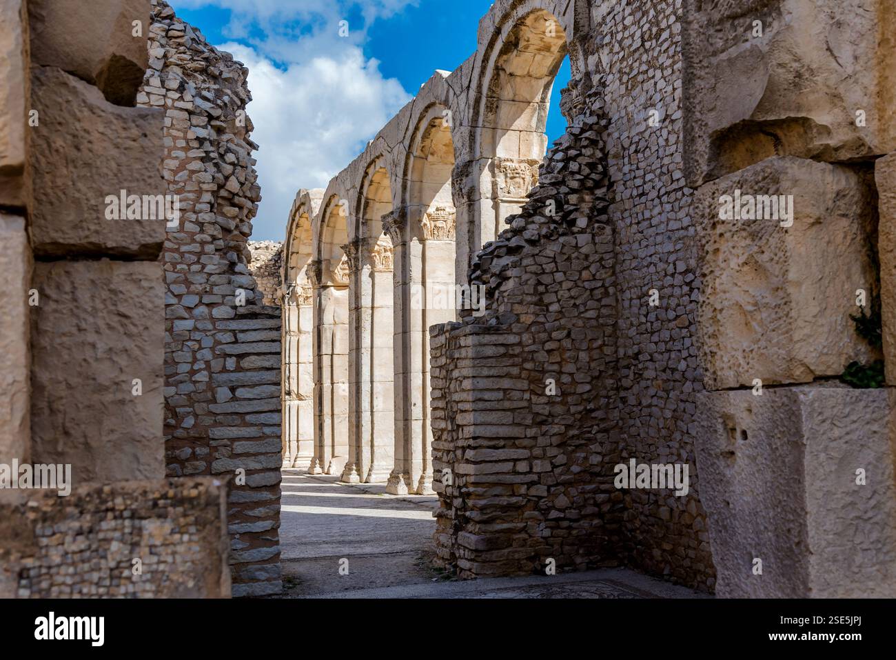 The archaeological site of Maktar in west-central of Tunisia Stock ...