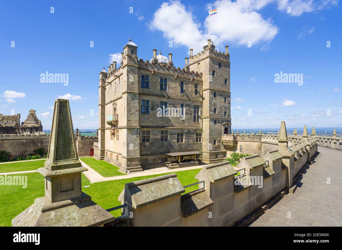 Bolsover castle the Little castle from the wall walk at Bolsover castle ...