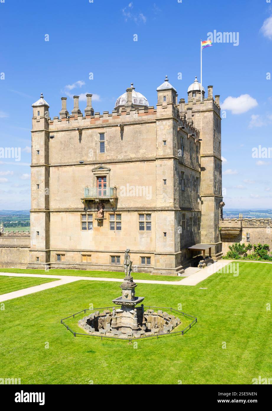 Bolsover castle The Little Castle The Fountain Garden and Statue of ...