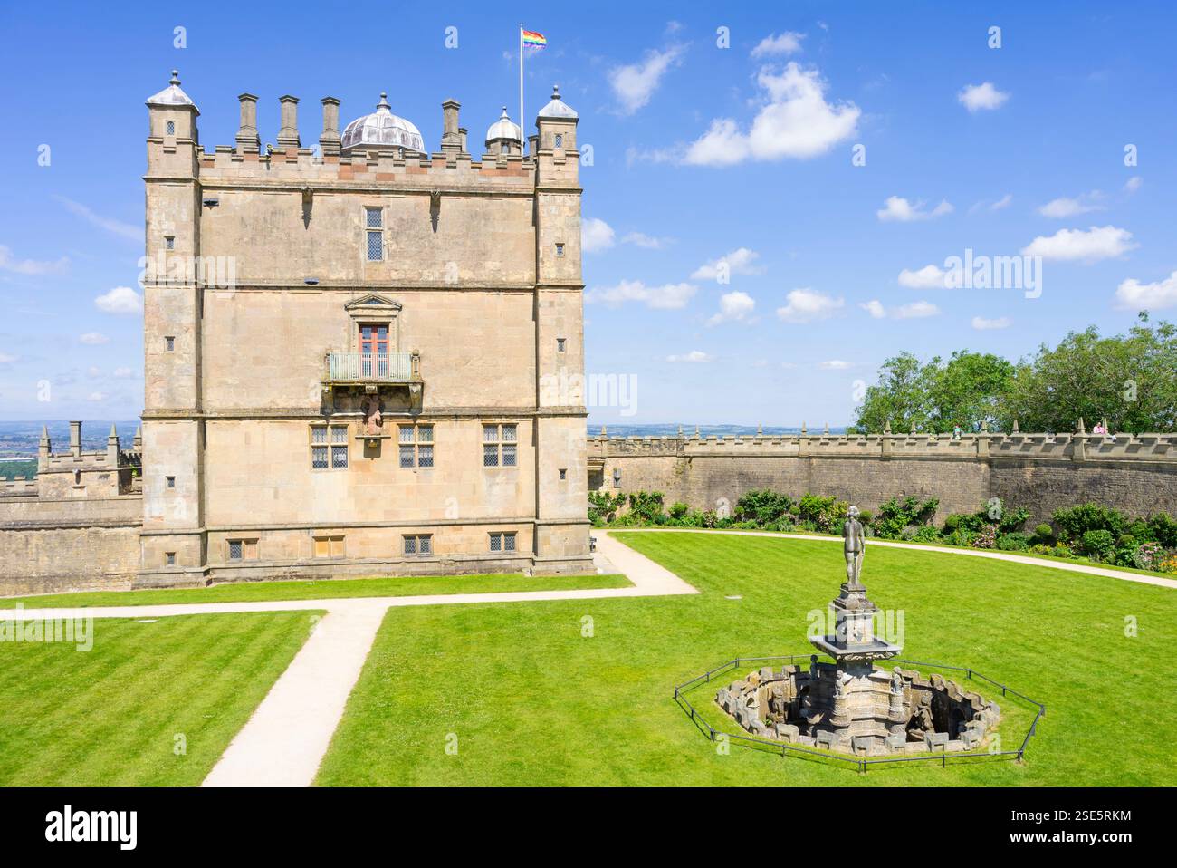 Bolsover castle The Little Castle The Fountain Garden and Statue of ...