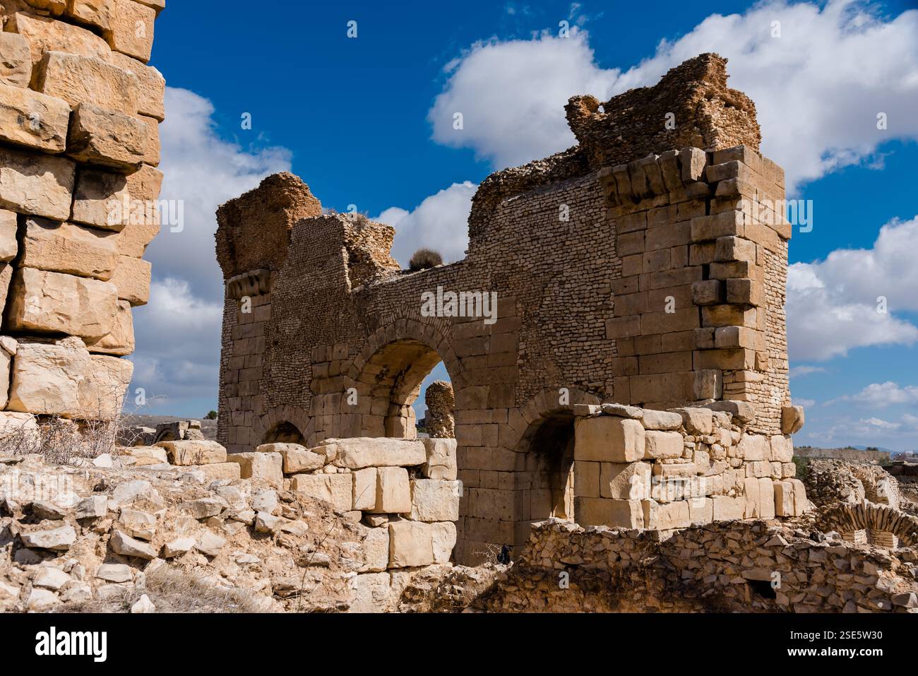 The archaeological site of Maktar in west-central of Tunisia Stock ...