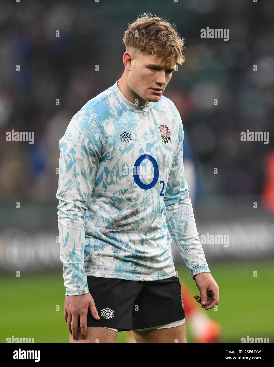 Fin Smith of England during pre match warm up ahead of the 2025 ...