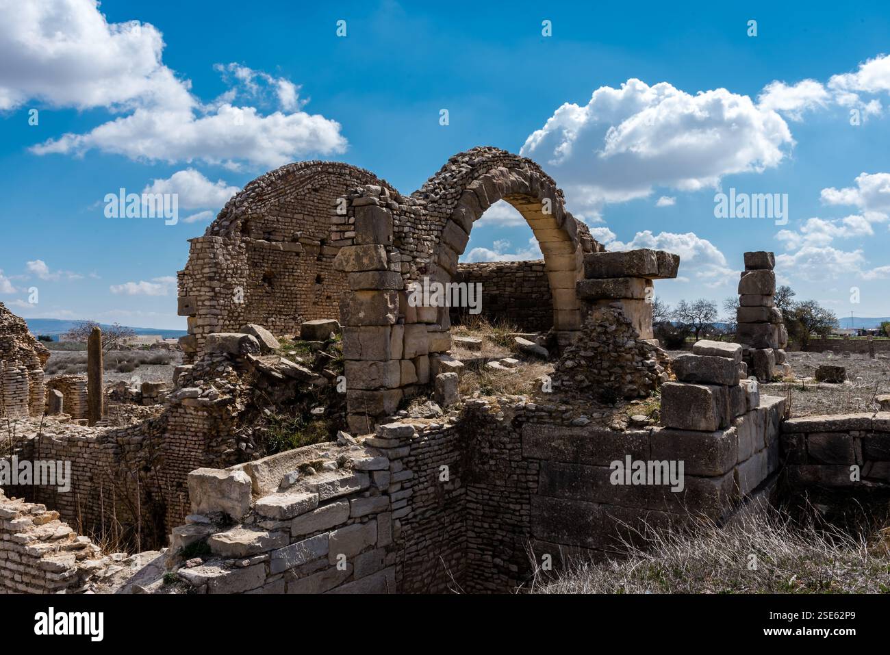 The archaeological site of Maktar in west-central of Tunisia Stock ...