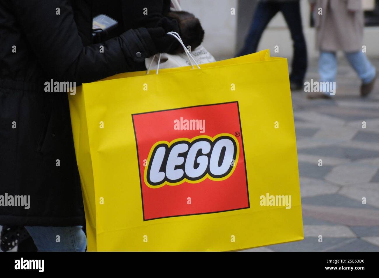 Copenhagen/ Denmark/08 february 2025/Lego shopper with lego shopping ...