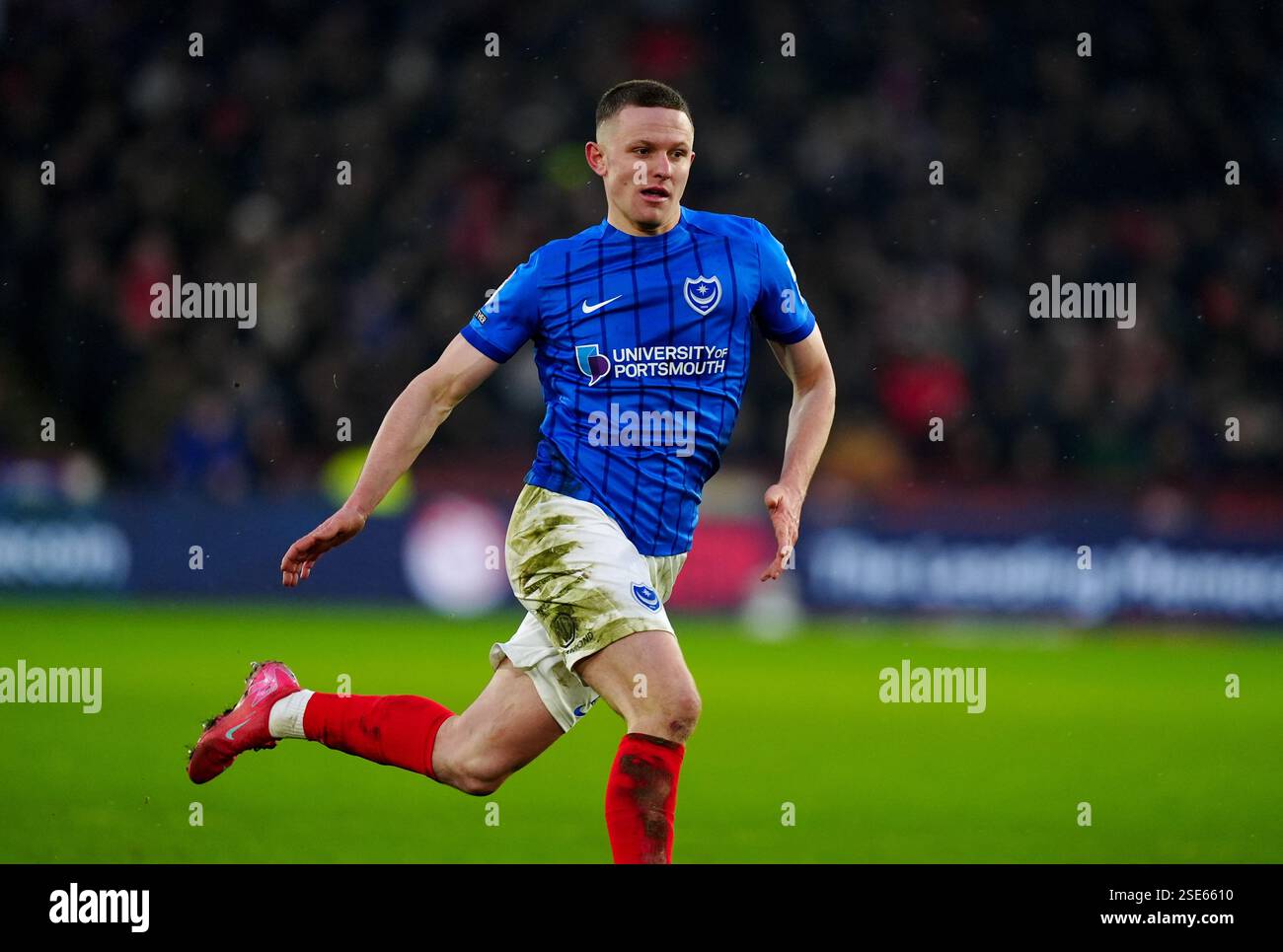 Portsmouth's Colby Bishop during the Sky Bet Championship match at ...