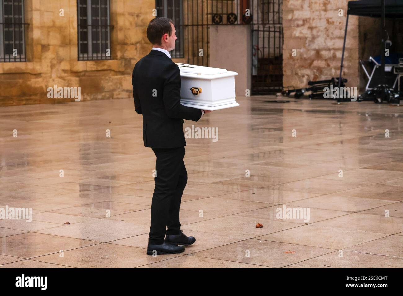 the coffin of little Emile arriving at the basilica. funeral of little ...