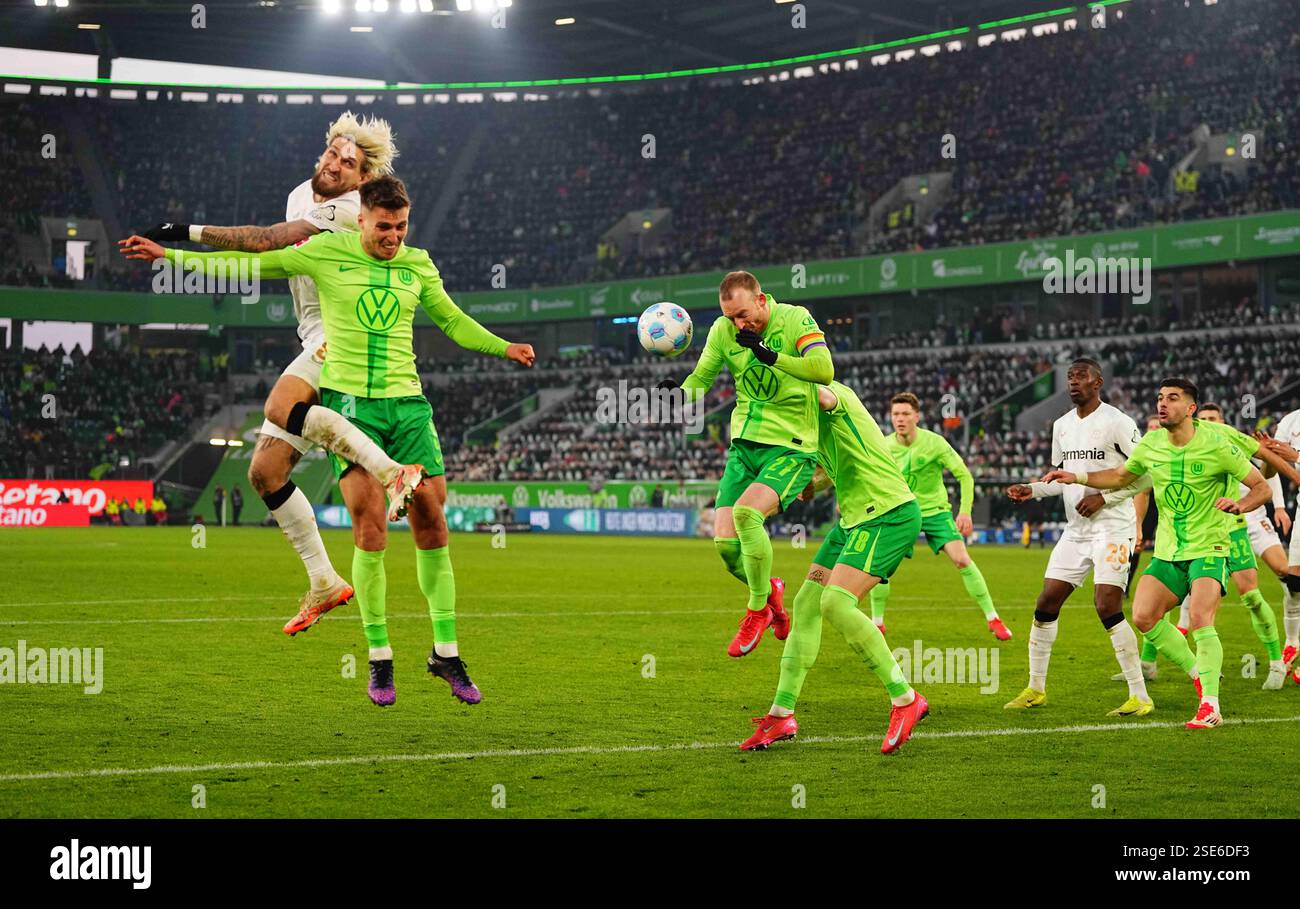 February 08 2025: Robert Andrich of Bayer 04 Leverkusen heads during a ...
