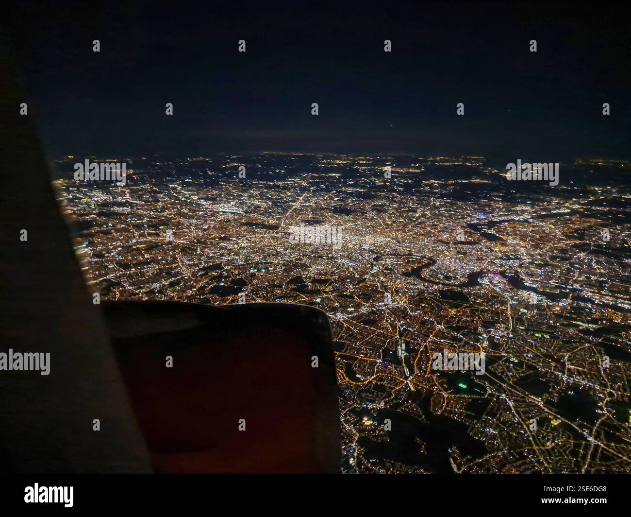 London, UK. January 2025. View over the illuminated London cityscape ...
