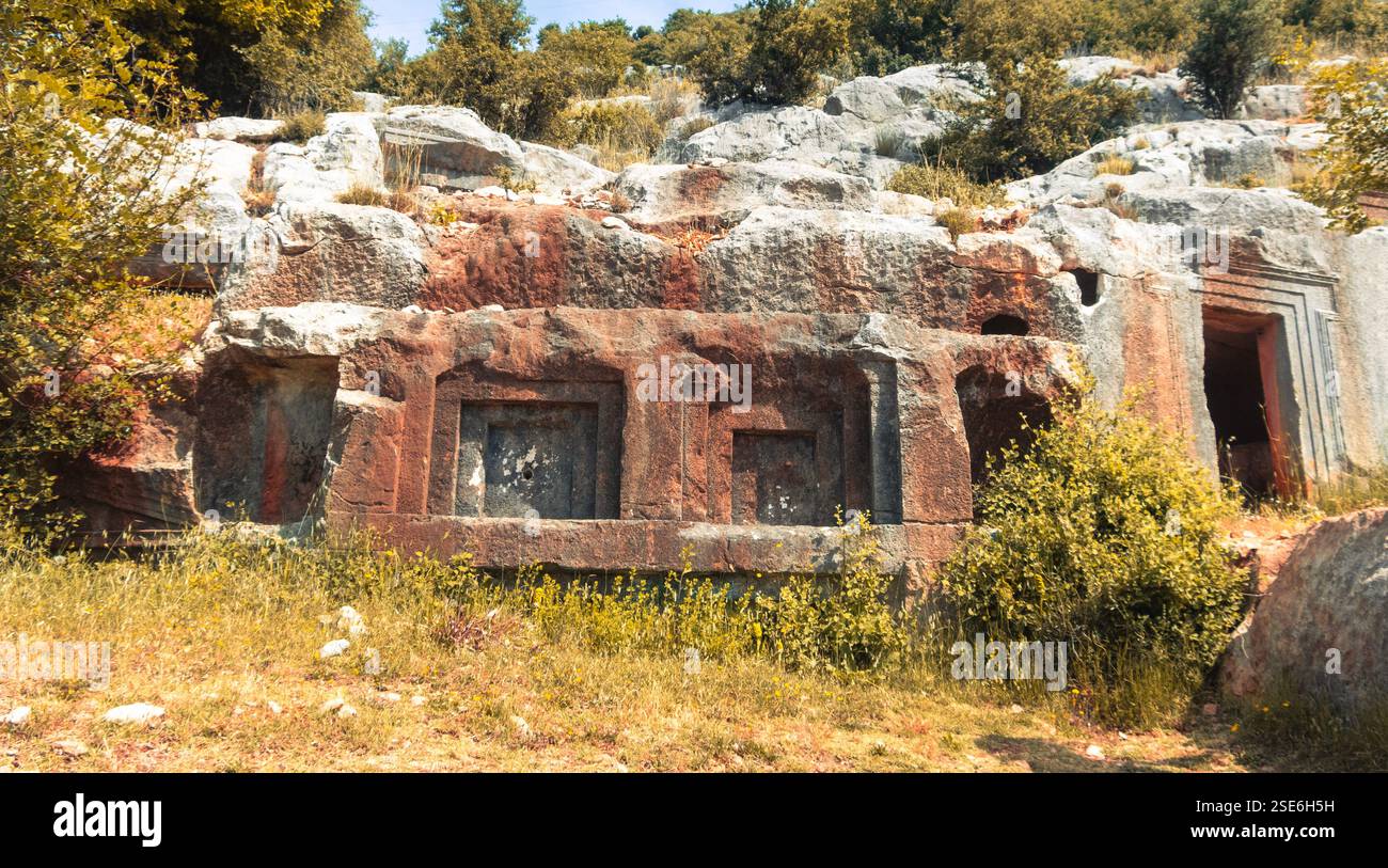 Ancient antique burial in the rocks in Demre. Turkey Stock Photo - Alamy