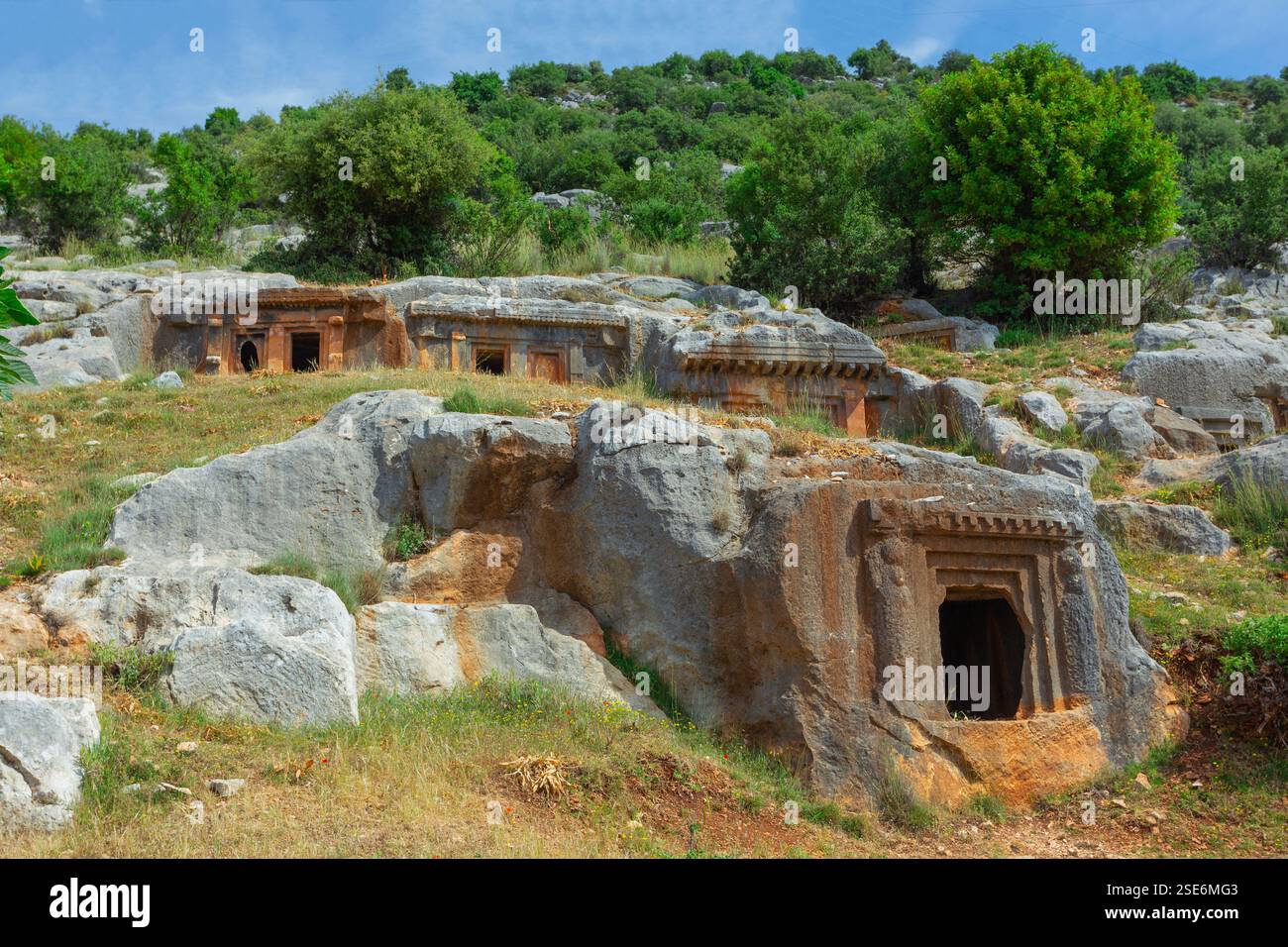 Ancient antique burial in the rocks in Demre. Turkey Stock Photo - Alamy
