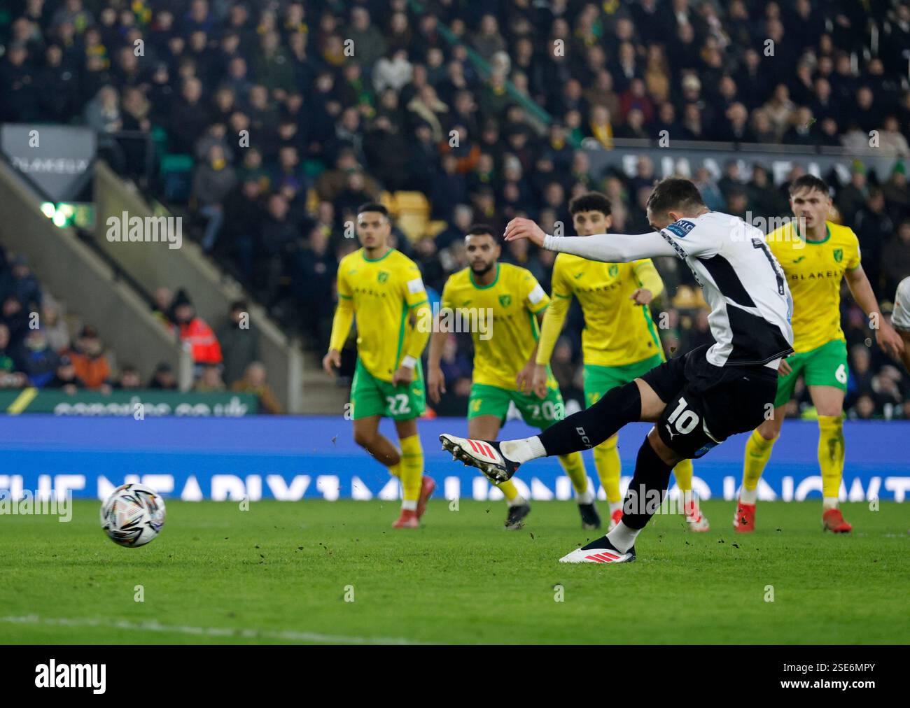 Derby County's Jerry Yates scores his sides first goal from the penalty ...